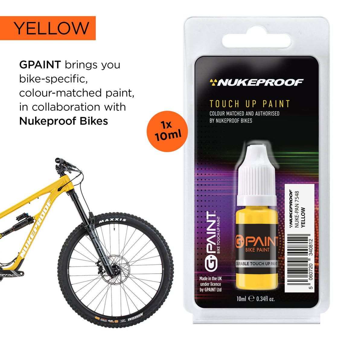 NUKEPROOF - TOUCH UP PAINT - YELLOW - YS7548 – GPaintbikes-colourmatch
